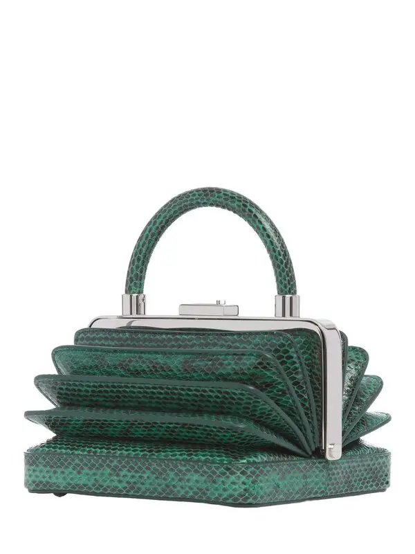 Gabriela Hearst Diana Bag In Snakeskin - Green