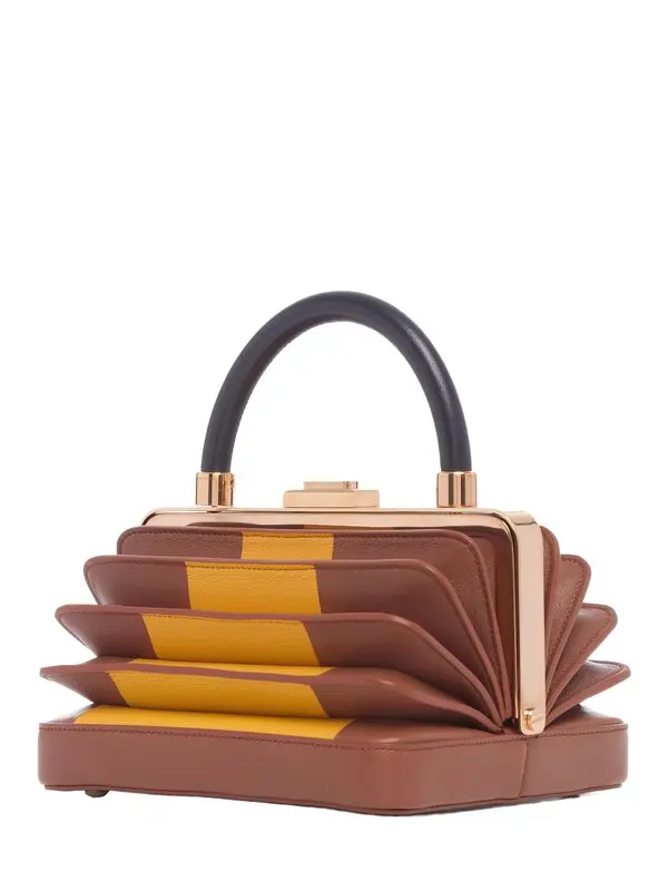Gabriela Hearst Diana Bag - Cognac/yellow/navy