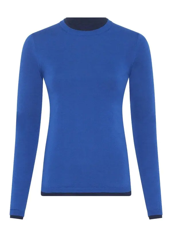Gabriela Hearst Leif Reversible Knit Sweater - Electric Navy/cobalt Eco