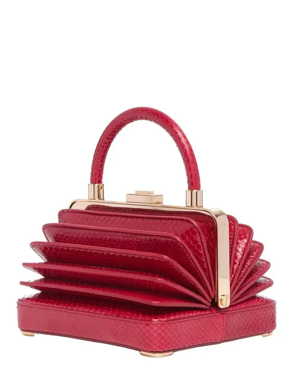Gabriela Hearst Small Diana Snakeskin Handbag - Red