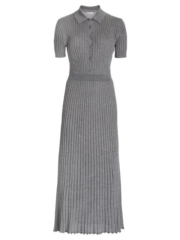 Gabriela Hearst Amor Knit Midi Dress - Heather Grey