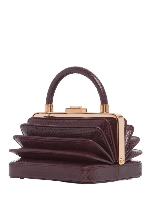 Gabriela Hearst Diana Bag In Snakeskin - Bordeaux