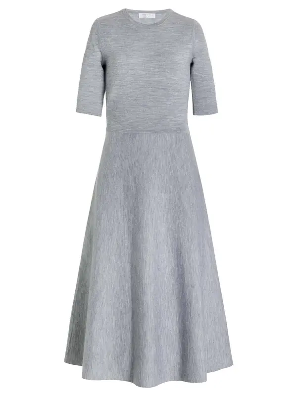 Gabriela Hearst Seymore Knit Midi Dress - Heather Grey