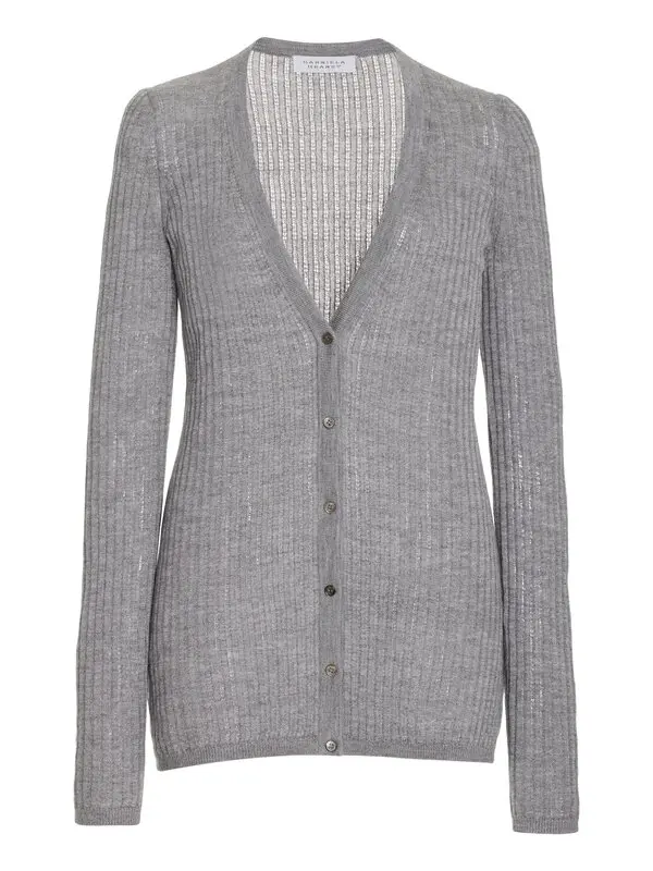Gabriela Hearst Emma Pointelle Knit Cardigan - Heather Grey