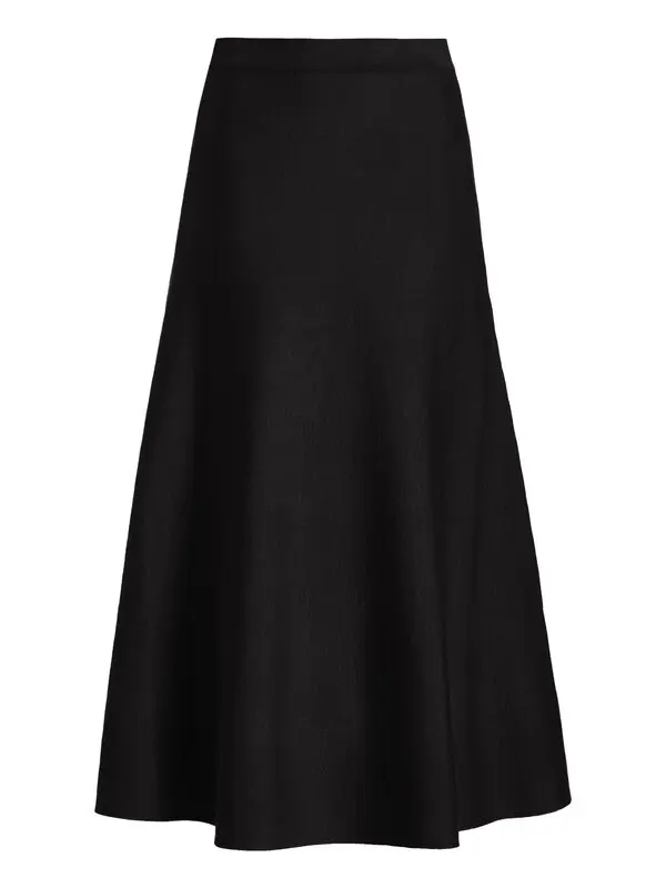 Gabriela Hearst Merino Wool Cashmere Freddie Knit Midi Skirt - Black