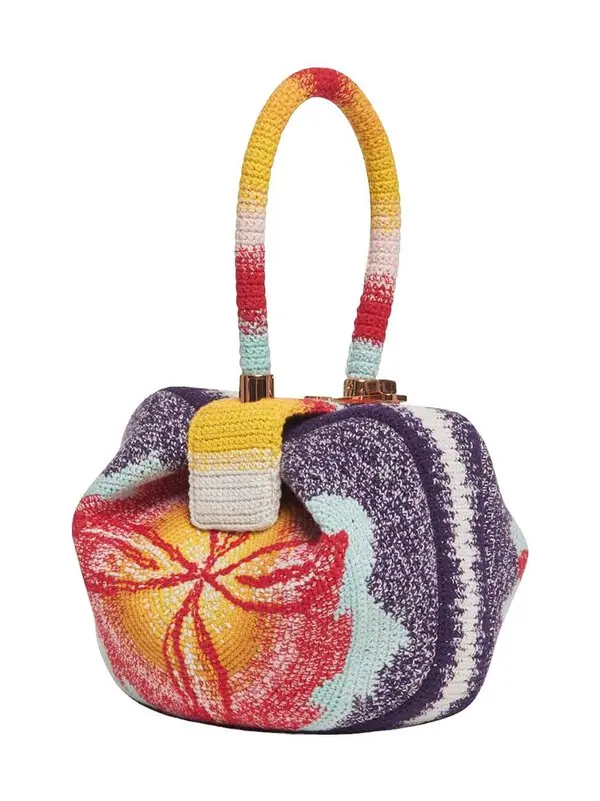 Gabriela Hearst Nina Crochet Handbag - Blue/red/orange