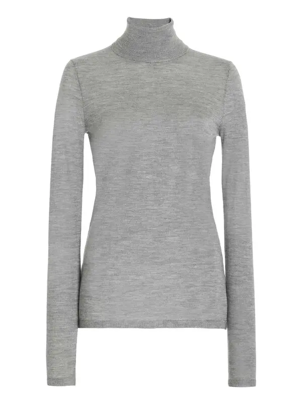 Gabriela Hearst Costa Knit Turtleneck - Heather Grey