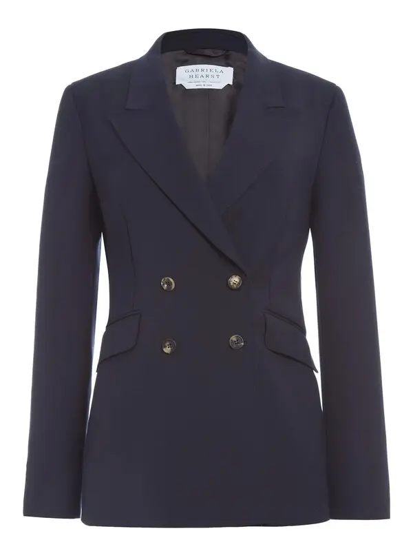Gabriela Hearst Angela Blazer In Sportswear Wool - Dark Navy