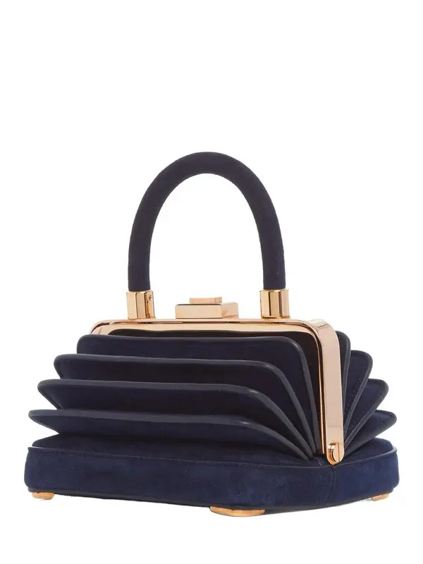 Gabriela Hearst Mini Diana Suede Bag - Navy