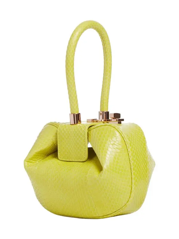 Gabriela Hearst Demi Snakeskin Top Handle Bag - Lime Adamite