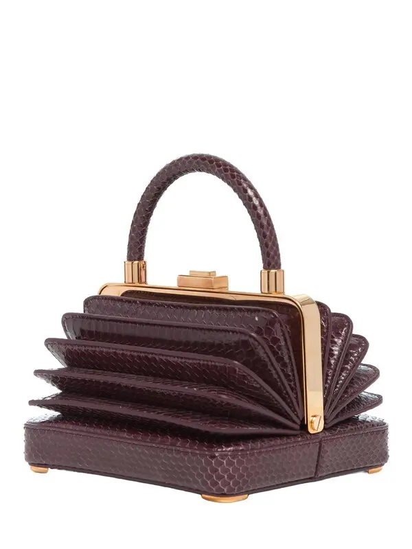 Gabriela Hearst Small Diana Bag In Snakeskin - Bordeaux