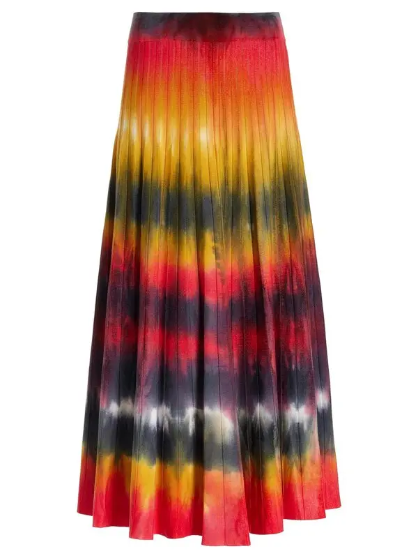 Gabriela Hearst Ella Knit Midi Skirt - Fire Tie Dye