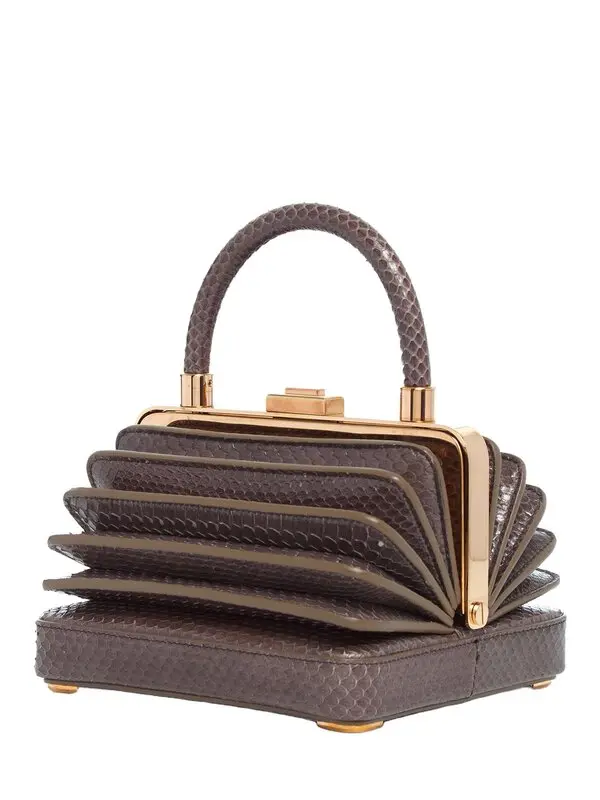 Gabriela Hearst Small Diana Snakeskin Bag - Charcoal