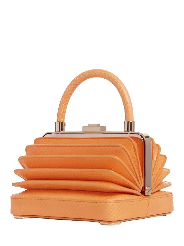 Gabriela Hearst Small Diana Snakeskin Bag - Fluorescent Orange