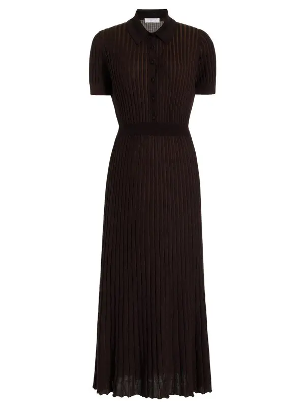 Gabriela Hearst Amor Knit Midi Dress In Cashmere Silk - Chocolate