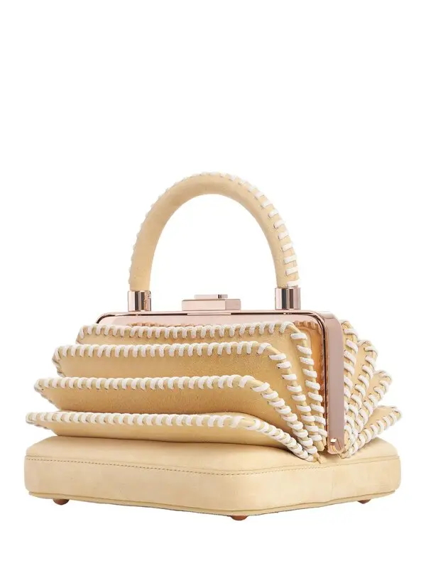 Gabriela Hearst Whipstitch Diana Suede Bag - Nude