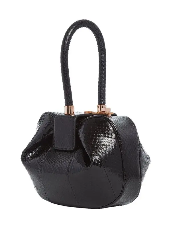 Gabriela Hearst Nina Snakeskin Top Handle Bag - Black