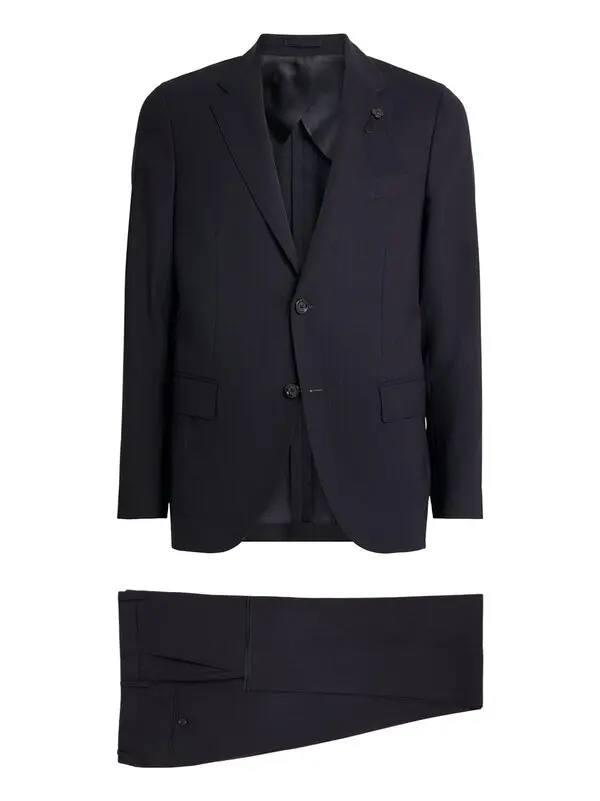 LARDINI Virgin Wool 2-piece Suit - Navy