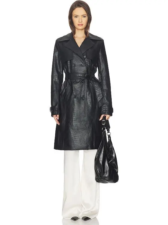 Superdown Morgan Faux Leather Coat - Black