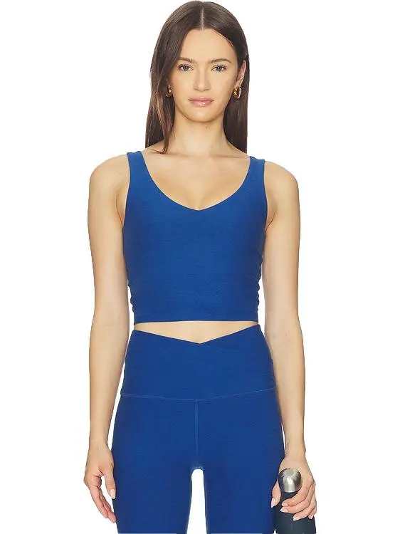 Beyond Yoga Spacedye Good Day Cropped Tank Top - Marine Blue Heather