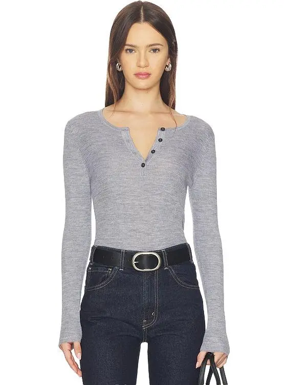 NILI LOTAN Klarise Sweater - Medium Grey Melange