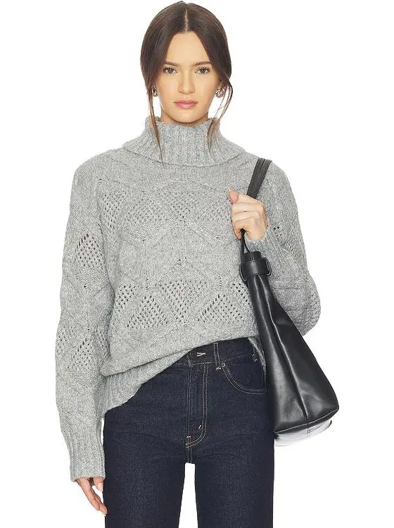 Astr The Label Janeth Turtleneck Sweater - Heather Grey