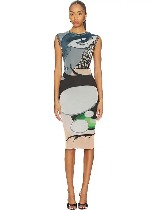 Ottolinger Mesh Pencil Dress - Print