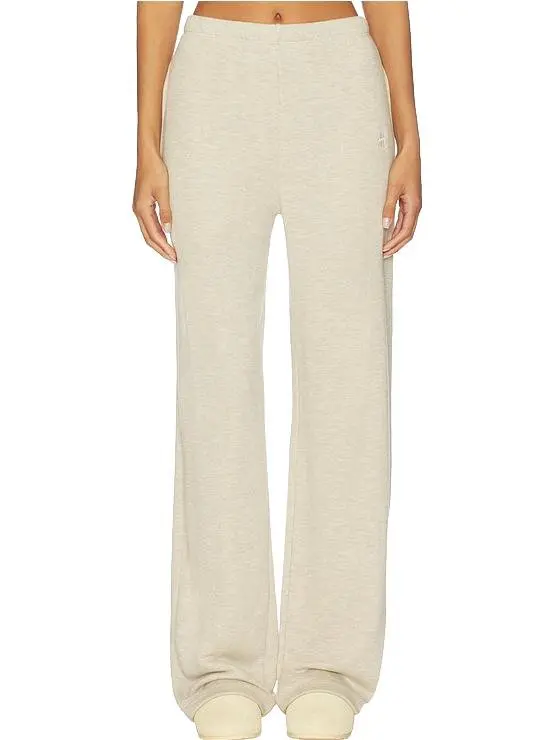 Eterne Oversized Wide Leg Sweatpant - Heather Oatmeal