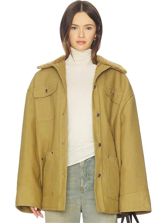 Nanushka Zonta Jacket - Yellow Khaki