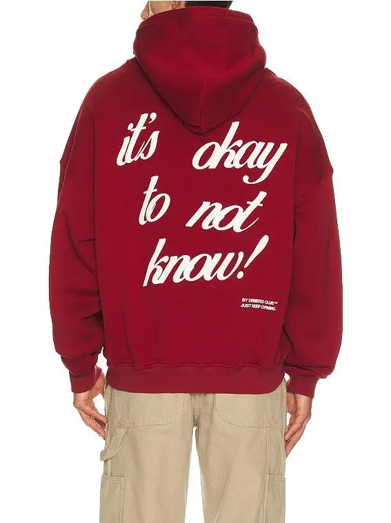 DRMERS CLUB It's Okay To Not Know Hoodie - Maroon
