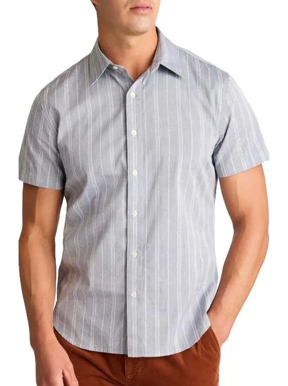 Bonobos Riviera Slim Fit Stripe Short Sleeve Button-up Shirt - Textured Toby Stripe
