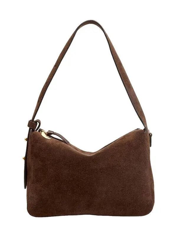 Clare V. Fleurine Suede Shoulder Bag - Chocolate