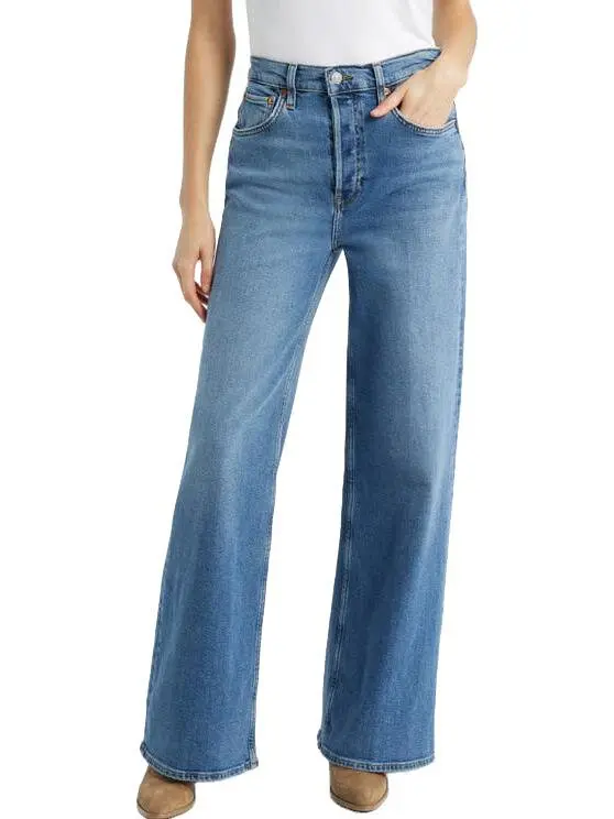 RE/DONE High-waist Wide-leg Jeans - Mid70sshadow
