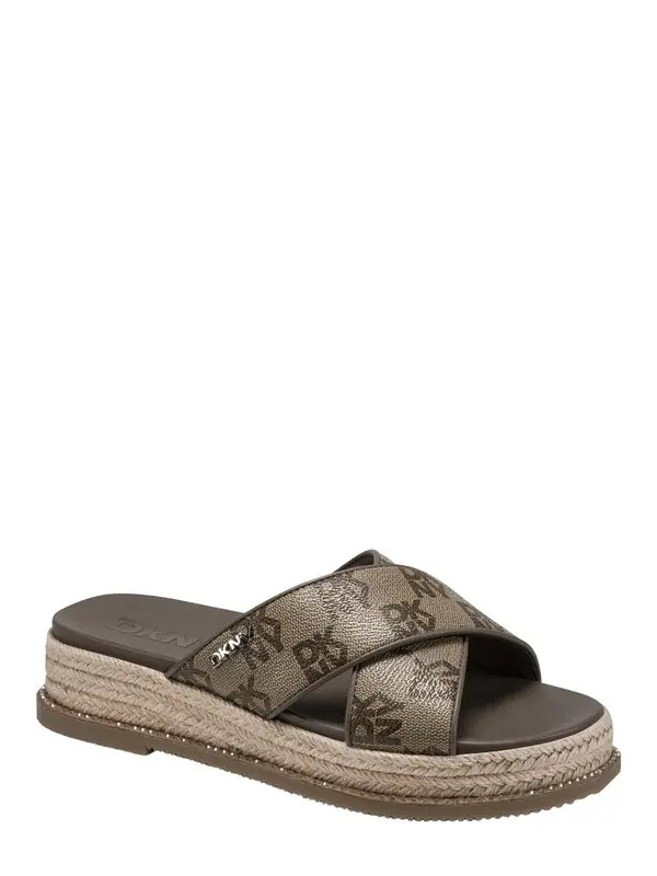 Dkny Berris Cross Band Slide Sandal - Chino