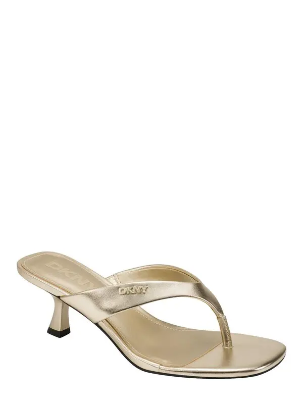 Dkny Sculptural Heel Flip Flops - Platino
