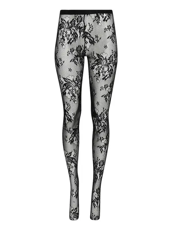Wardrobe.NYC Evening Lace Tights - Black