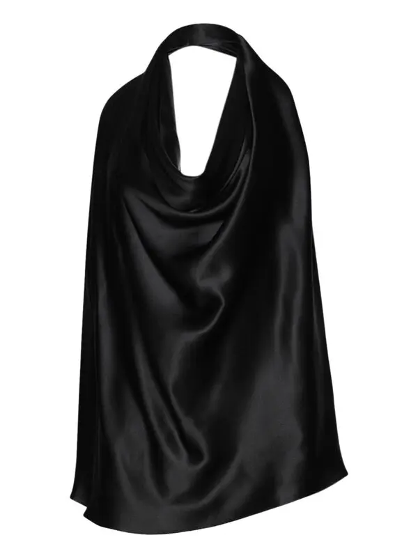 Wardrobe.NYC Satin Halter Blouse - Black
