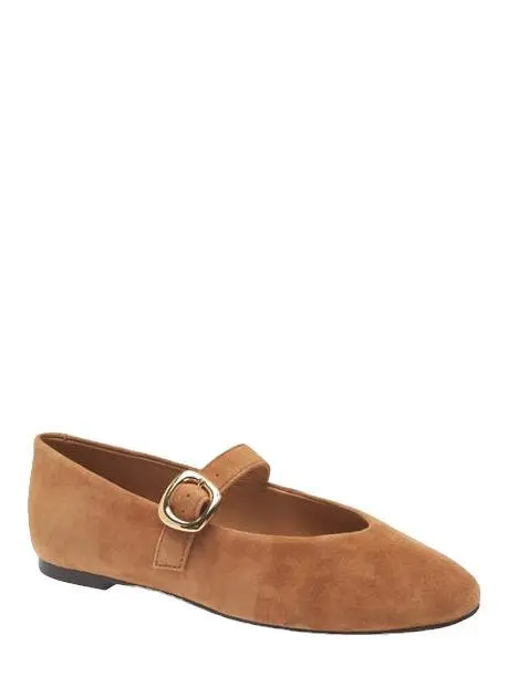 Madewell Remy Leather Mary Jane Flats - Dried Acorn
