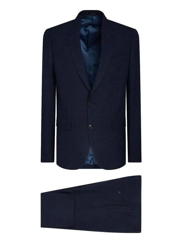 Paul Smith Checked Woolblend Tweed Suit - Navy
