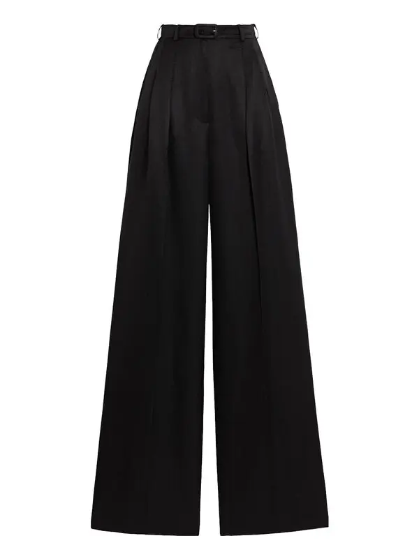 Gabriela Hearst Vargas Belted Wide-leg Pants - Black