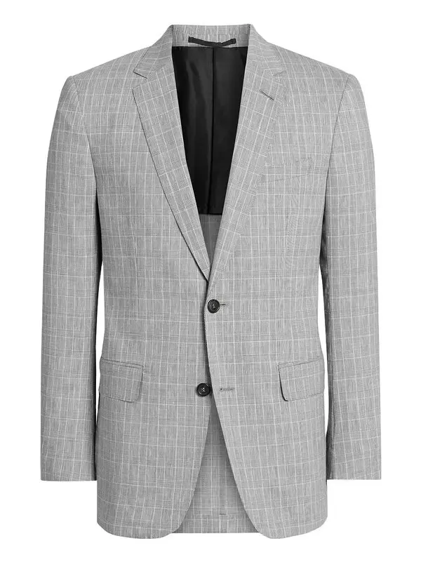 Dunhill Prince Of Wales Checked Suit Jacket - Gray