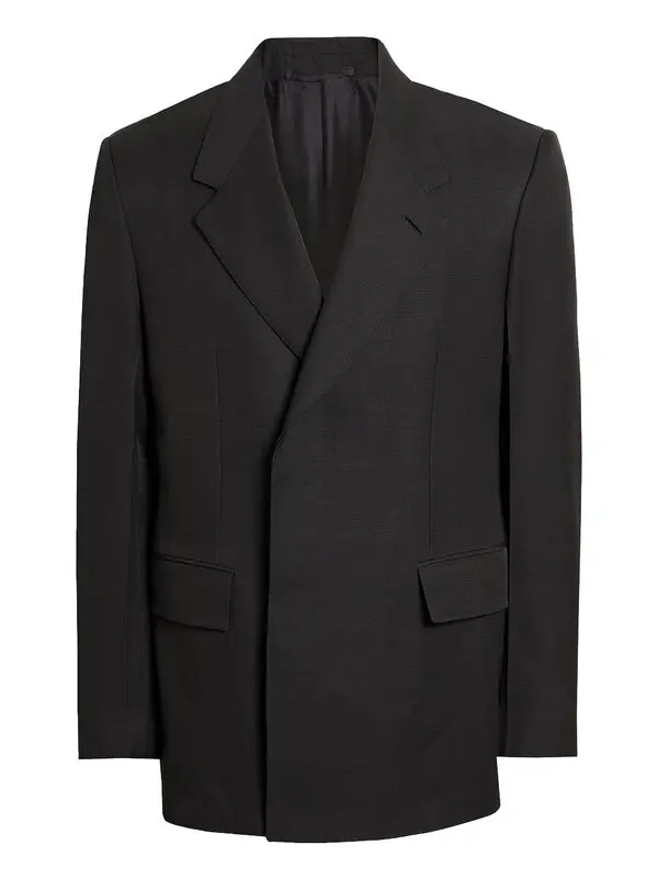 Dunhill Doublebreasted Wool And Silkblend Blazer - Black