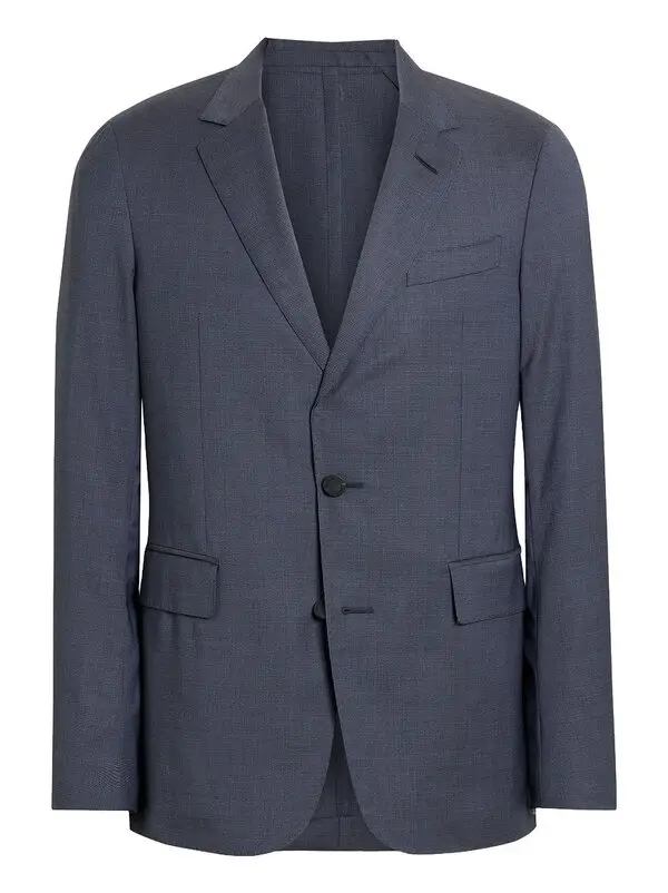 Dunhill Houndstooth Wool Blazer - Navy