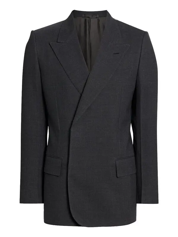 Dunhill Doublebreasted Woven Blazer - Charcoal