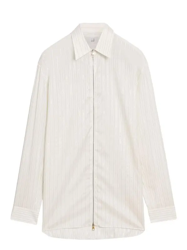 Dunhill Metallic Striped Silkblend Shirt - Off-white