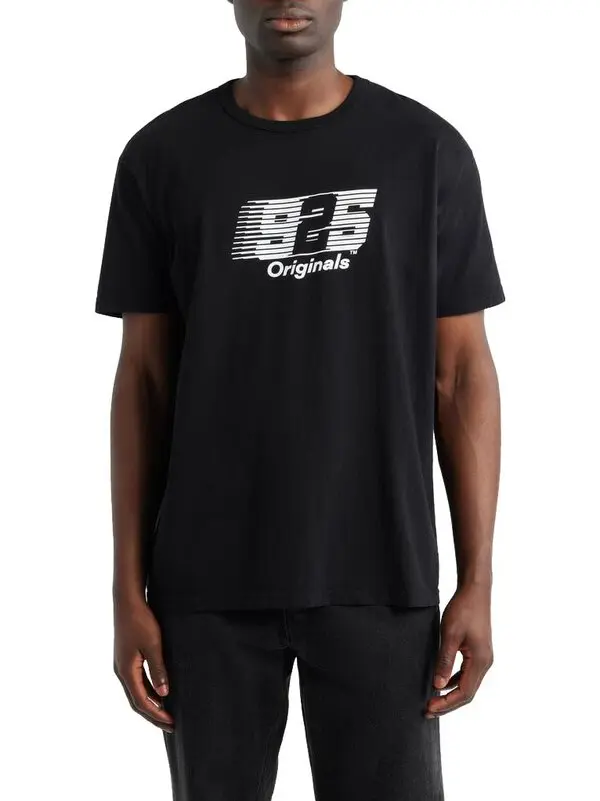 925 ORIGINALS Marathon Graphic Print T-shirt - Black