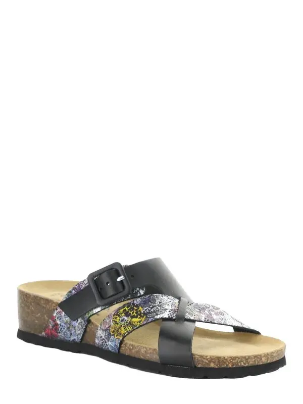BOS. & CO. Lina Wedge Slide Sandal - Black