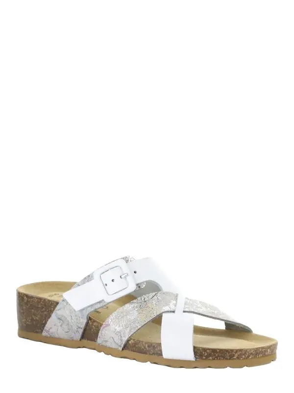 BOS. & CO. Lina Wedge Slide Sandal - White