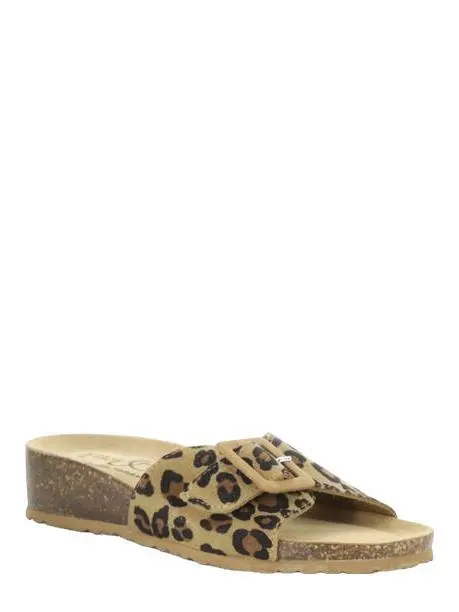 BOS. & CO. Lyra Wedge Slide Sandal - Leopard