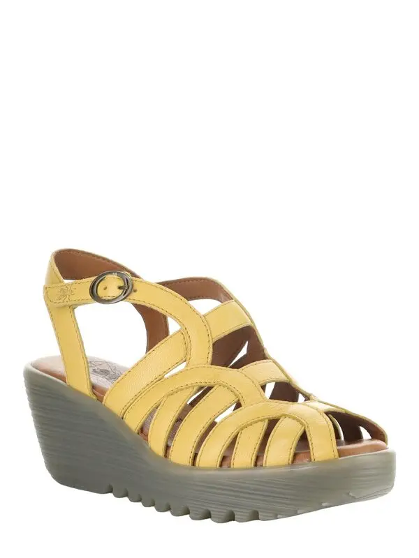 Fly London Lemy Platform Wedge Sandal - Bumblebee